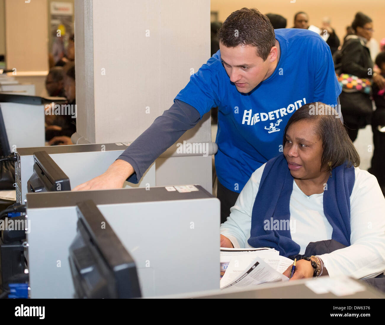Detroit, Michigan USA - A job fair organized by the city of Detroit to ...