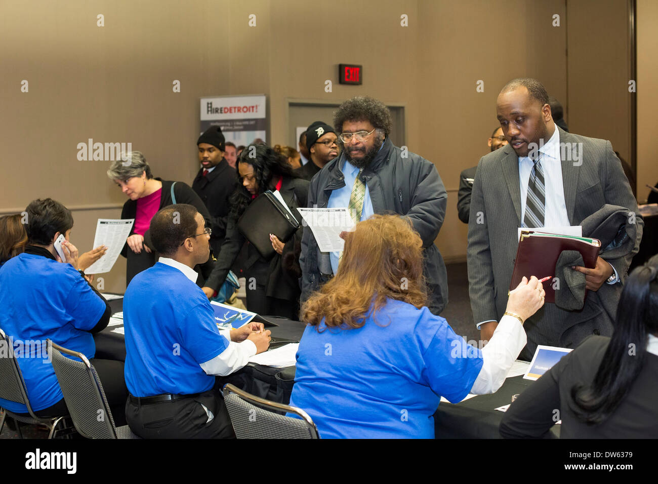 Detroit, Michigan USA - A job fair organized by the city of Detroit to ...