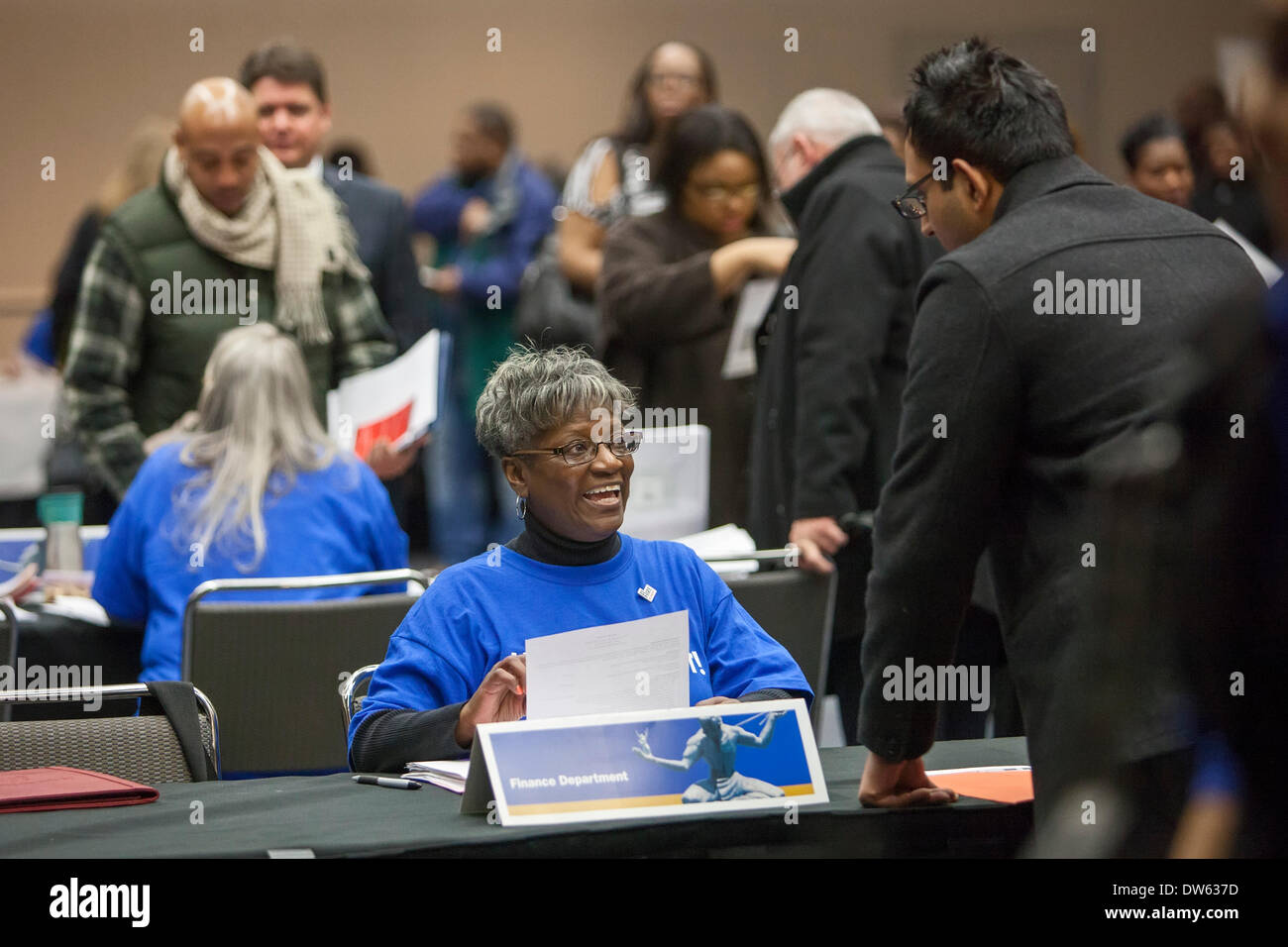 Detroit, Michigan USA - A job fair organized by the city of Detroit to ...