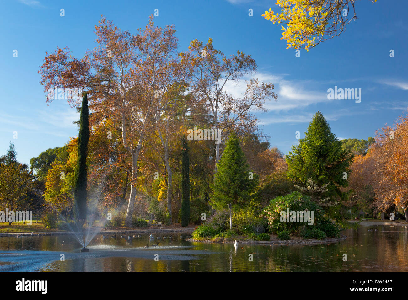Fall colors in William Land Park, Sacramento, California Stock Photo ...
