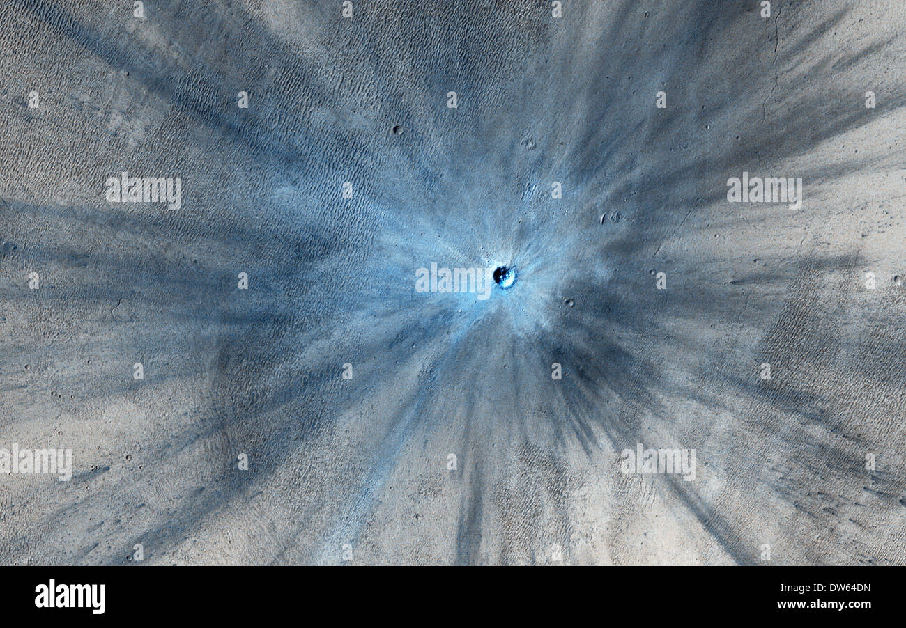 In impact crater on the surface of Mars taken by High Resolution ...