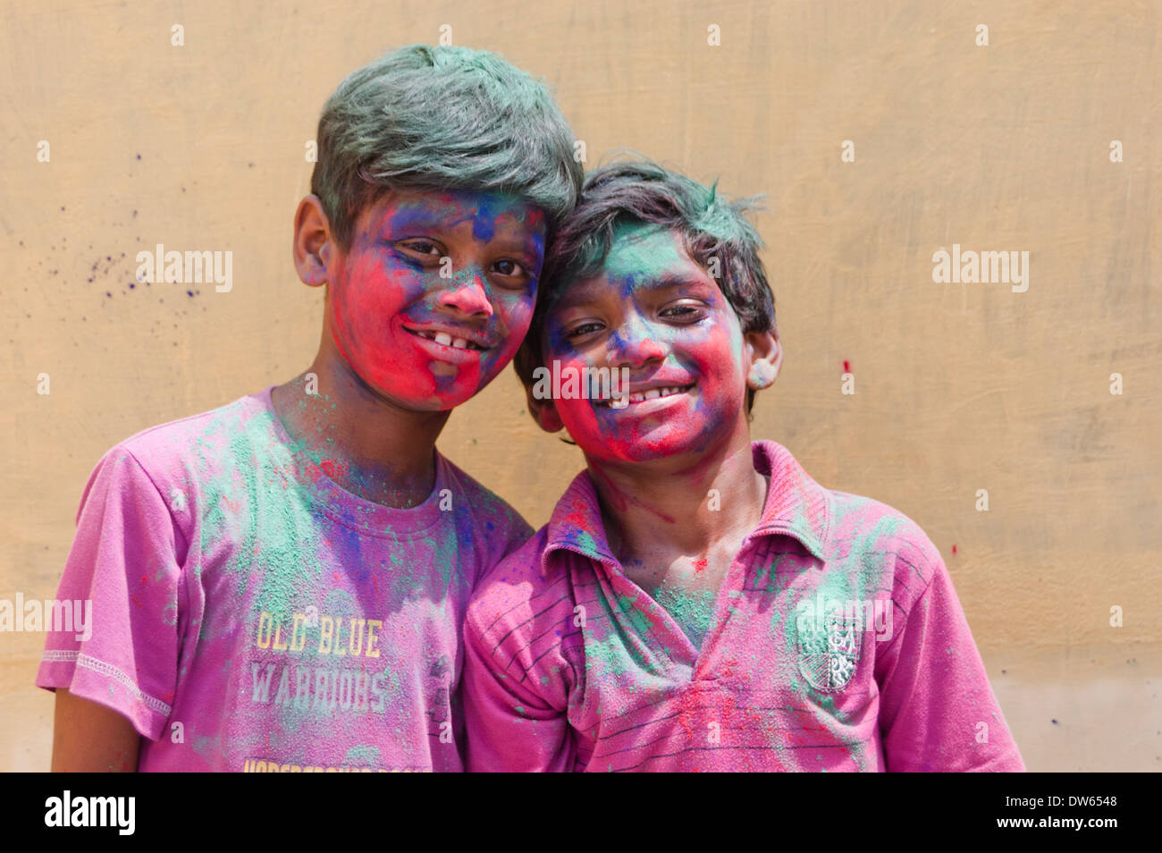 Kids playful during Holi Festival Stock Photo - Alamy