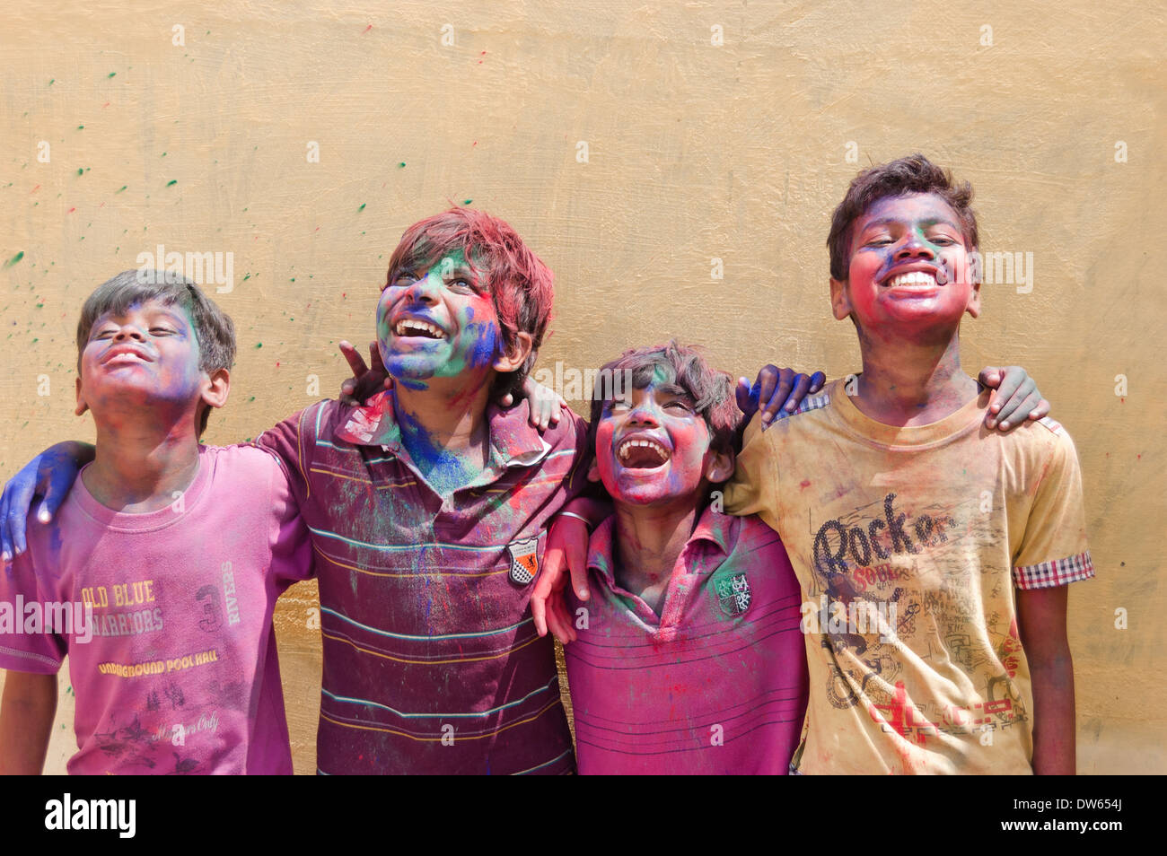 Kids playful during Holi Festival Stock Photo - Alamy