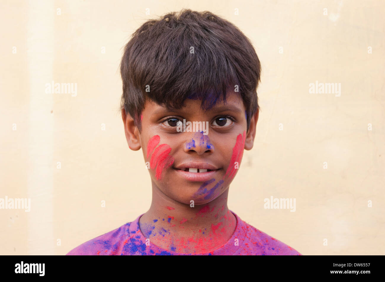 Boy holi colours on face hi-res stock photography and images - Alamy
