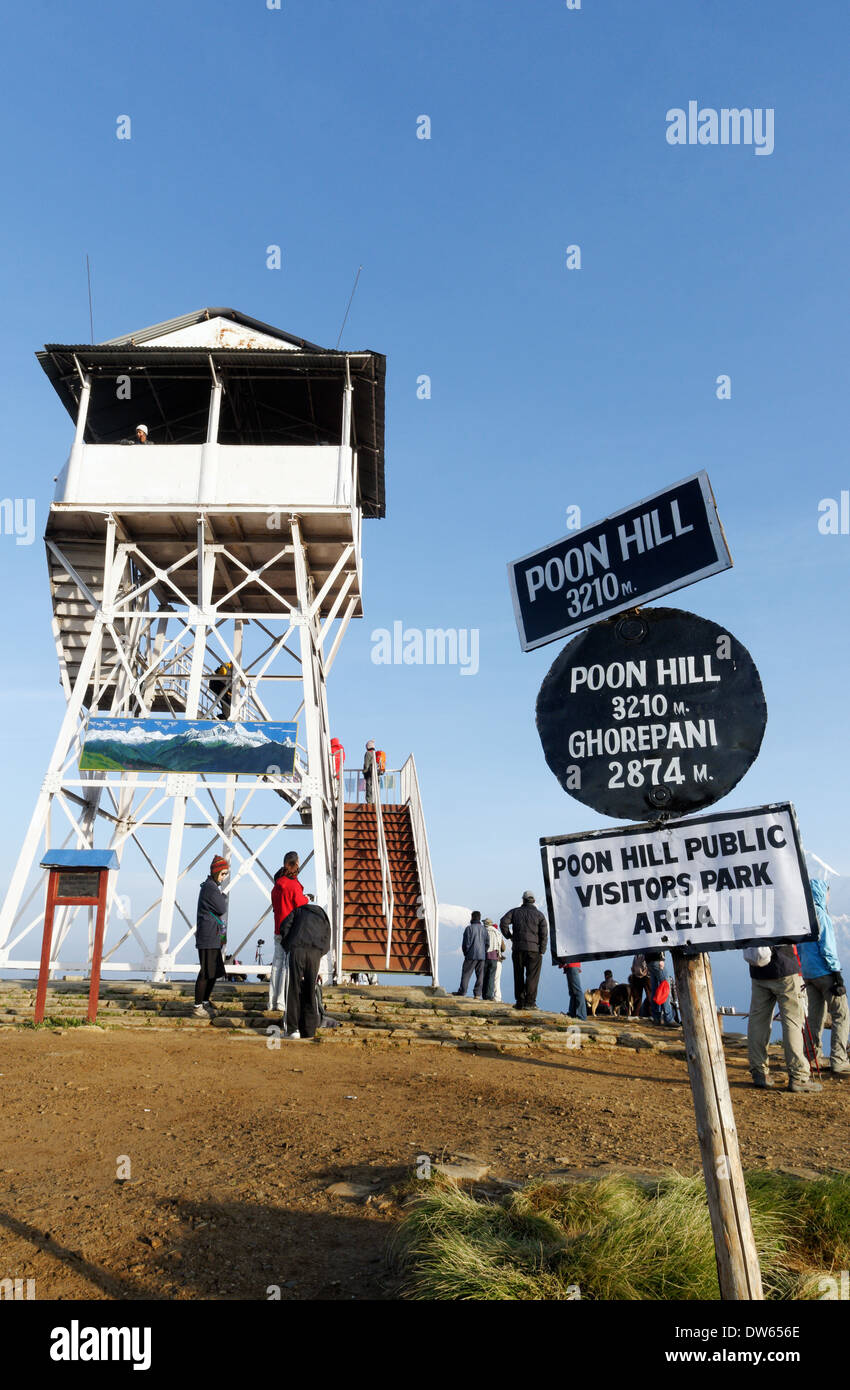The observation tower on the top of Poon Hill, a favourite spot for ...