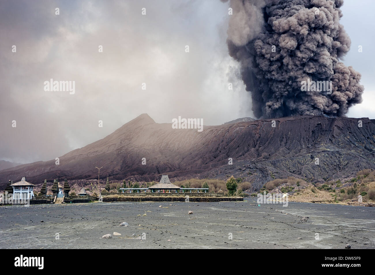 Eruption of Gunung Bromo in December 2010 Stock Photo - Alamy