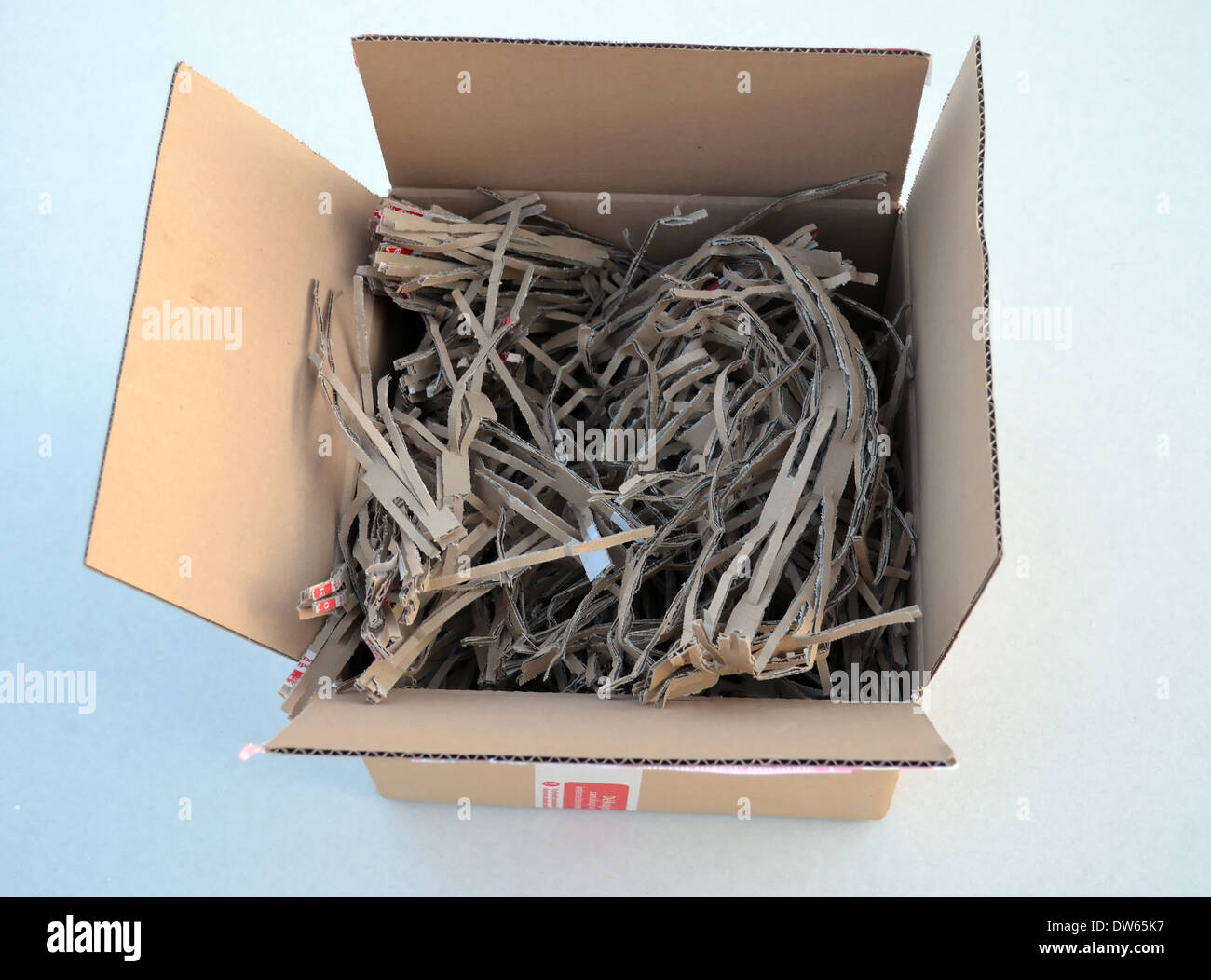 Shipping box filled with fixation material Stock Photo - Alamy