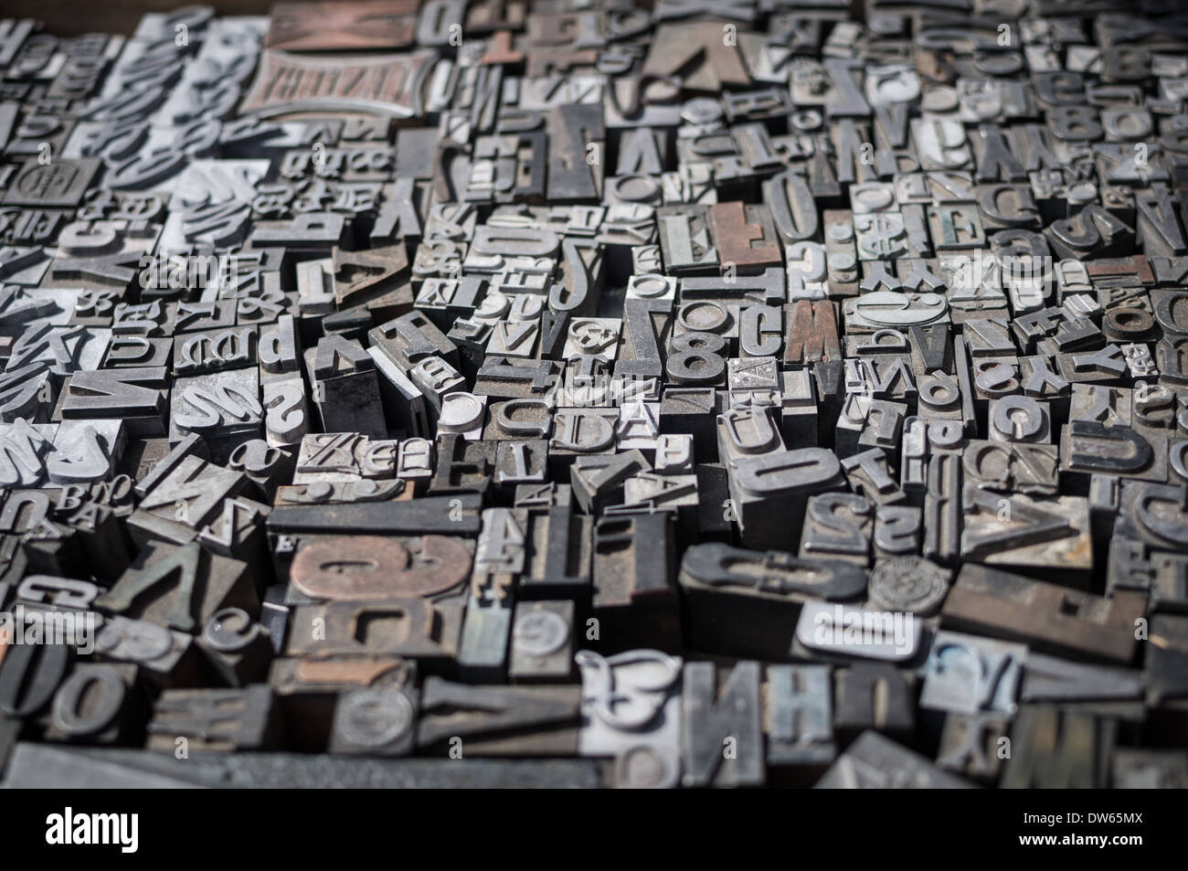 Old die press letters and numbers Stock Photo - Alamy
