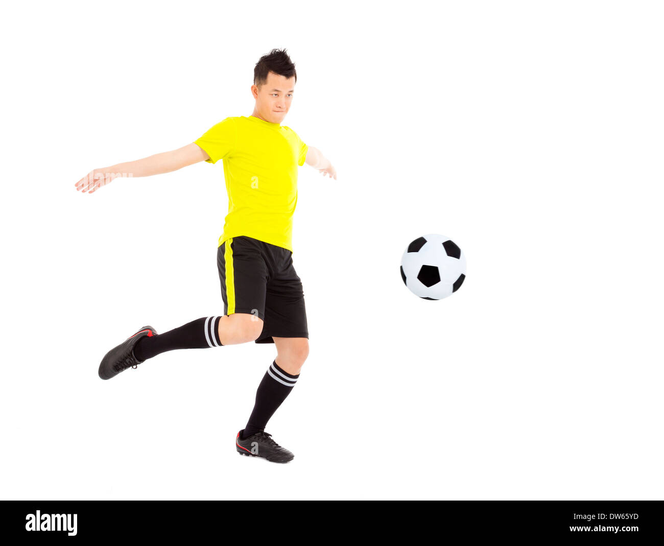 Man kicking ball foot hi-res stock photography and images - Alamy