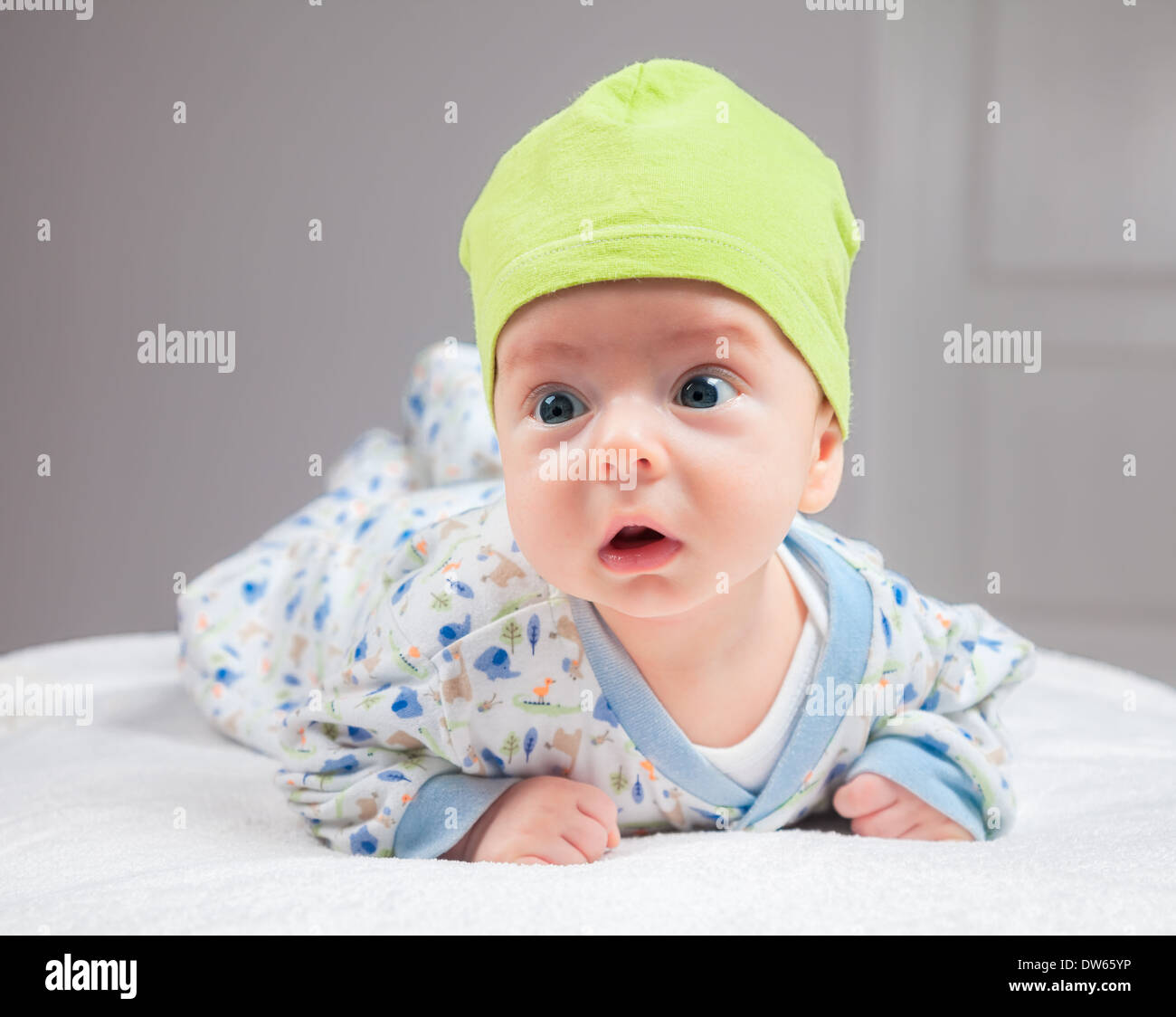 2 months baby boy doing tummy time at home Stock Photo - Alamy
