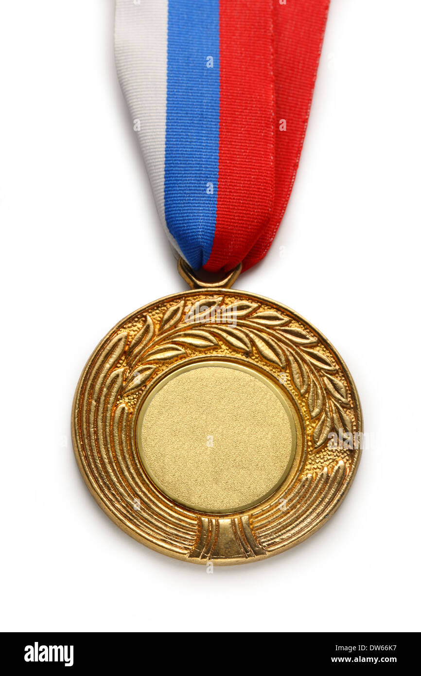 Metal medal with tricolor ribbon Stock Photo - Alamy