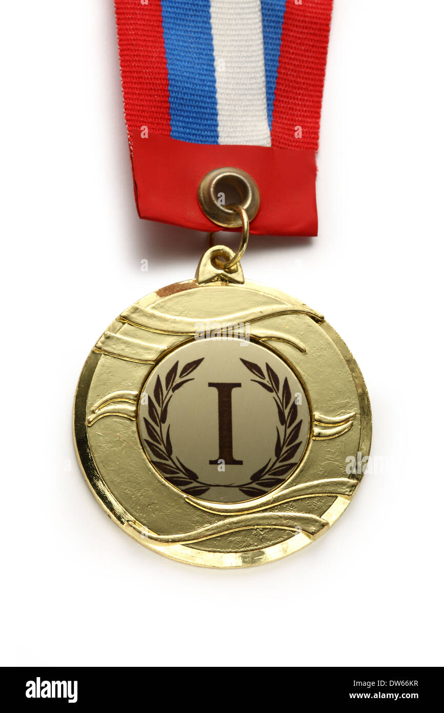 Metal medal with tricolor ribbon Stock Photo - Alamy