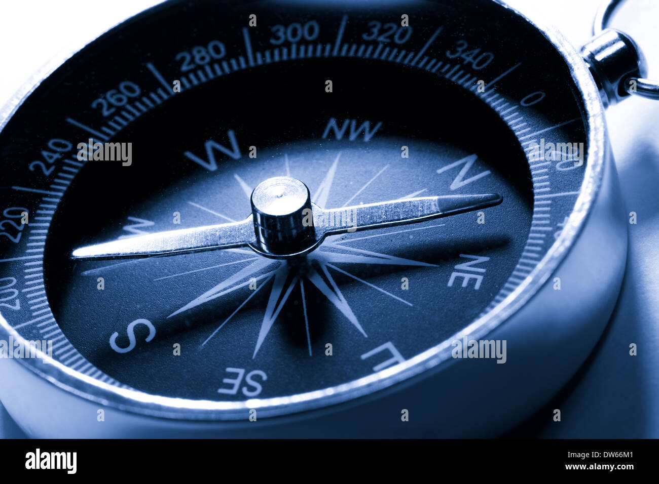 Compass in blue toning color Stock Photo - Alamy
