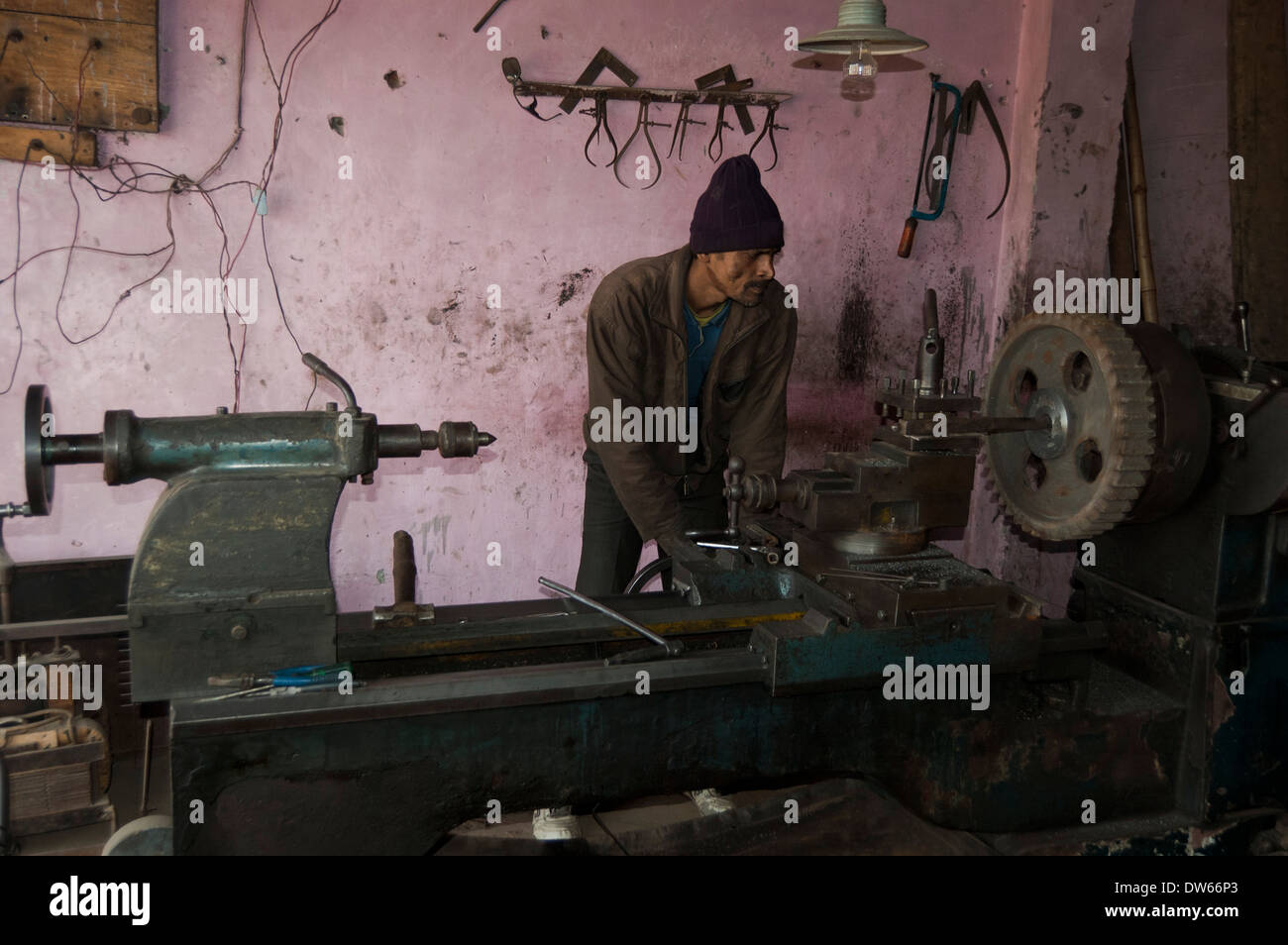 1 Indian man working in factory Stock Photo - Alamy