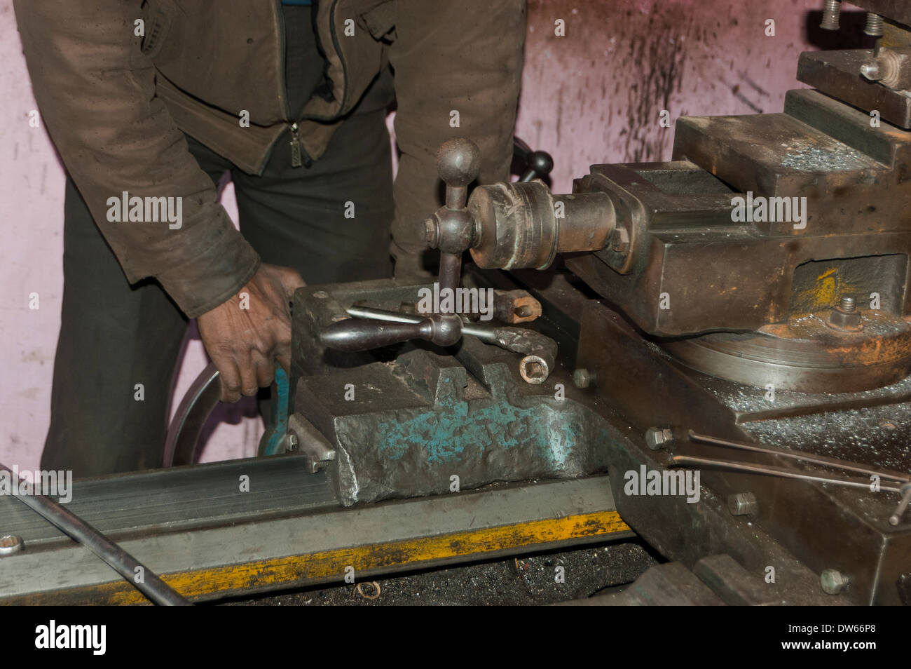 1 Indian man working in factory Stock Photo - Alamy