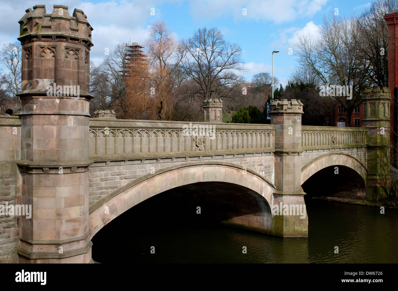 Newarke Bridge and River Soar, Leicester, Leicestershire, England, UK ...