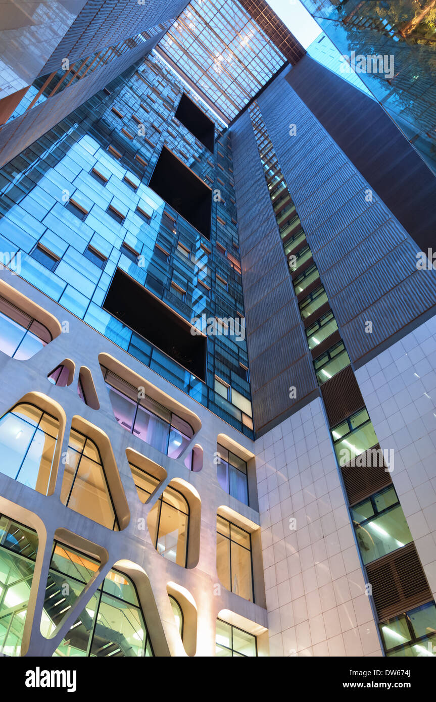 Modern architectural detail of an office building in Seoul, South Korea ...