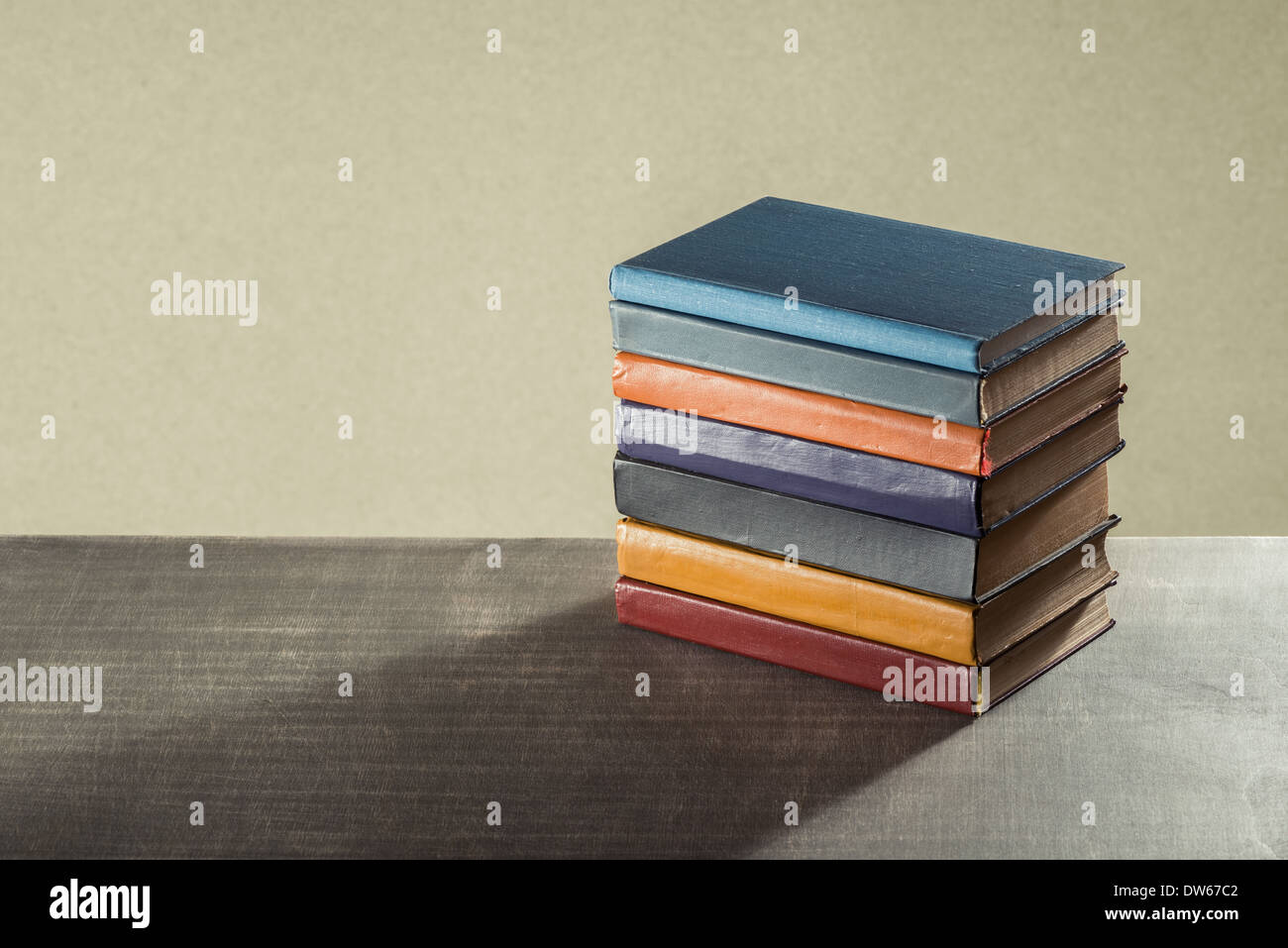Old books spine table hi-res stock photography and images - Alamy