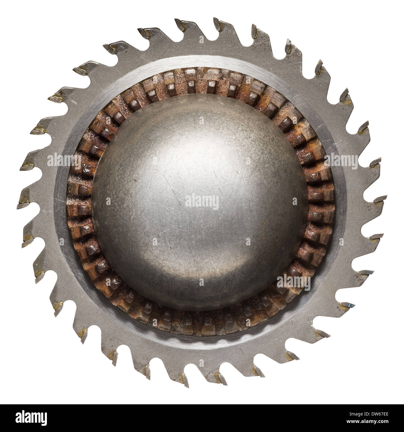 Round metal collage, isolated on white Stock Photo - Alamy