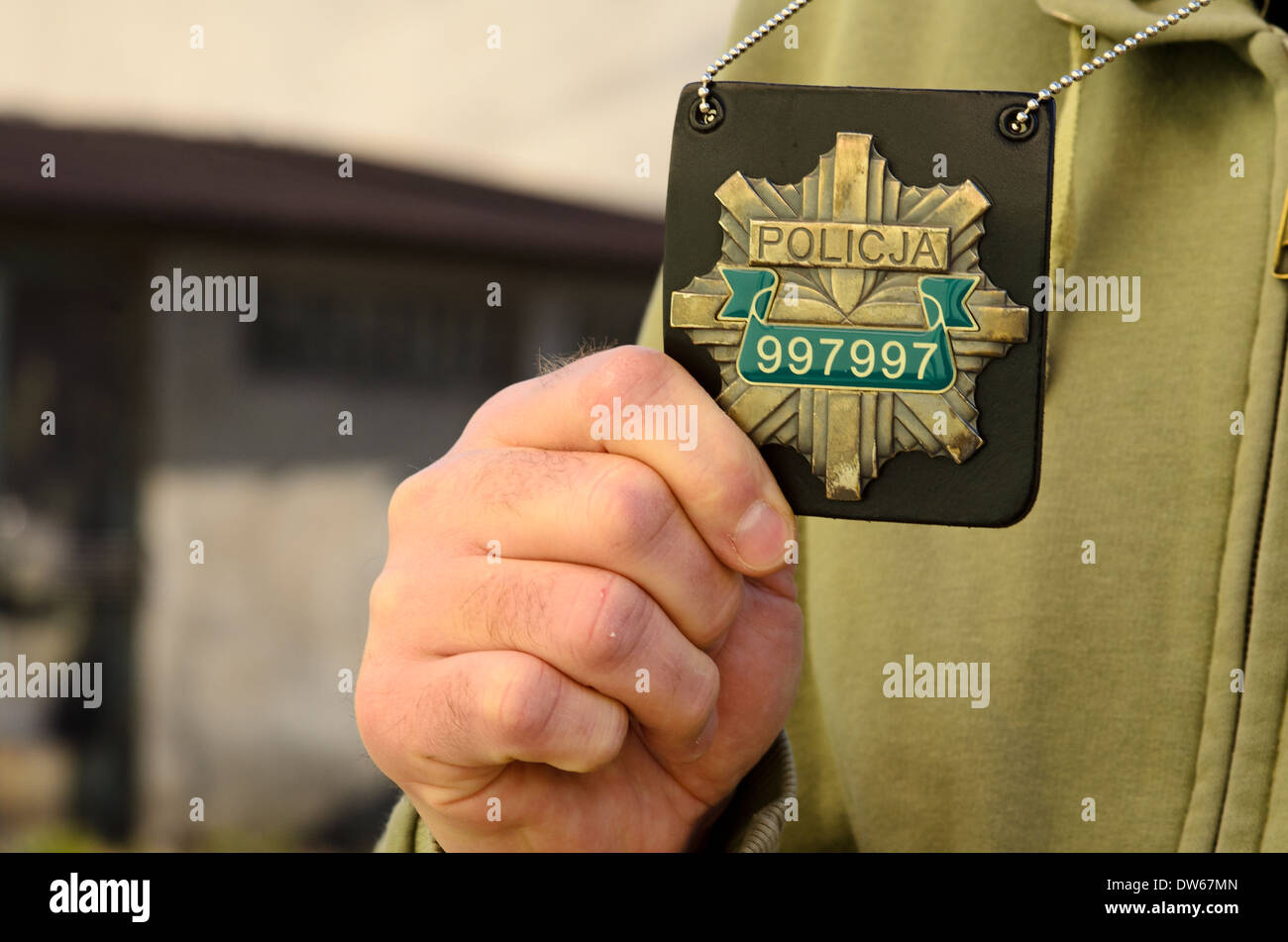 Photo of polish police sign Stock Photo - Alamy
