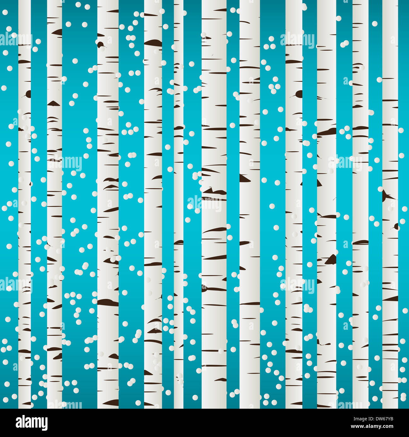 Winter background with birch forest and snow, seamless pattern Stock ...