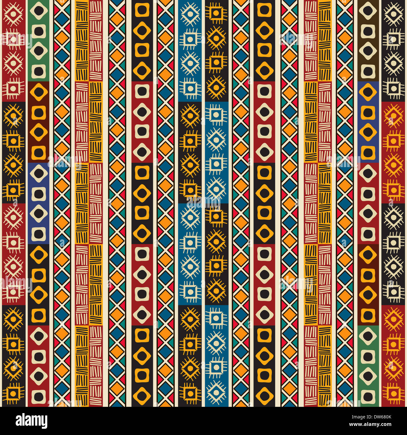 Colorful ethno seamless pattern design with graphic elements Stock ...