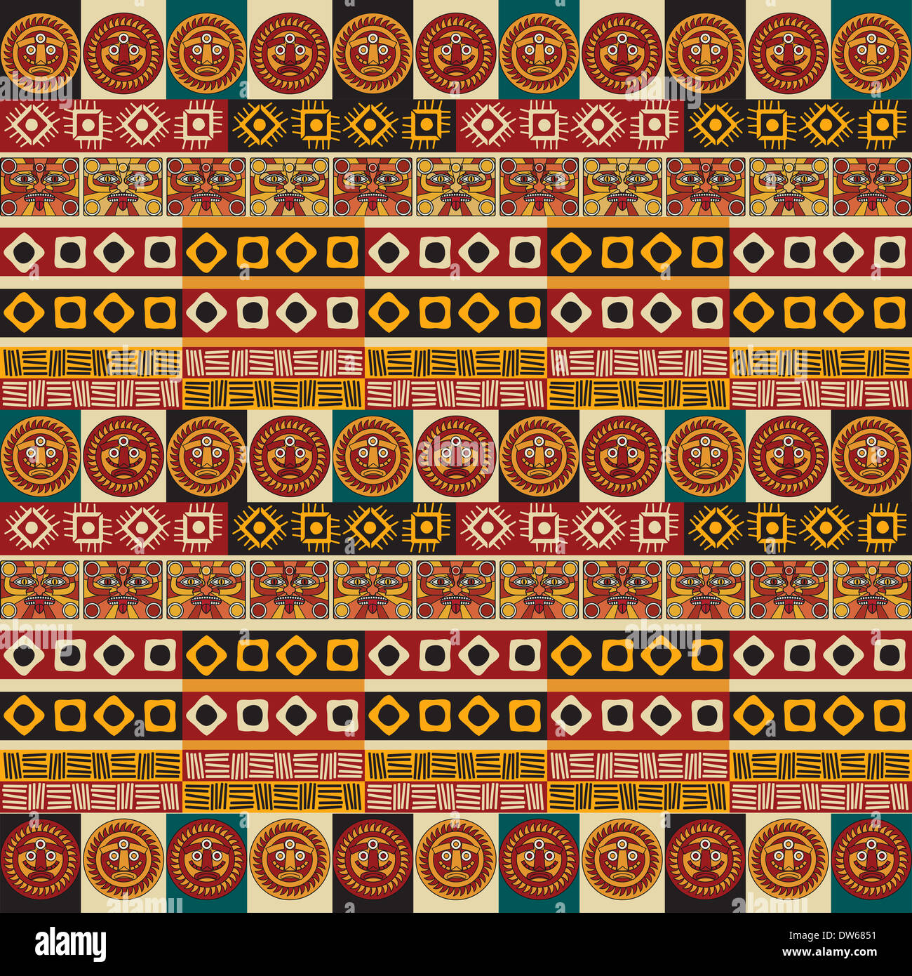 Mayan aztec tribal seamless texture Stock Photo - Alamy