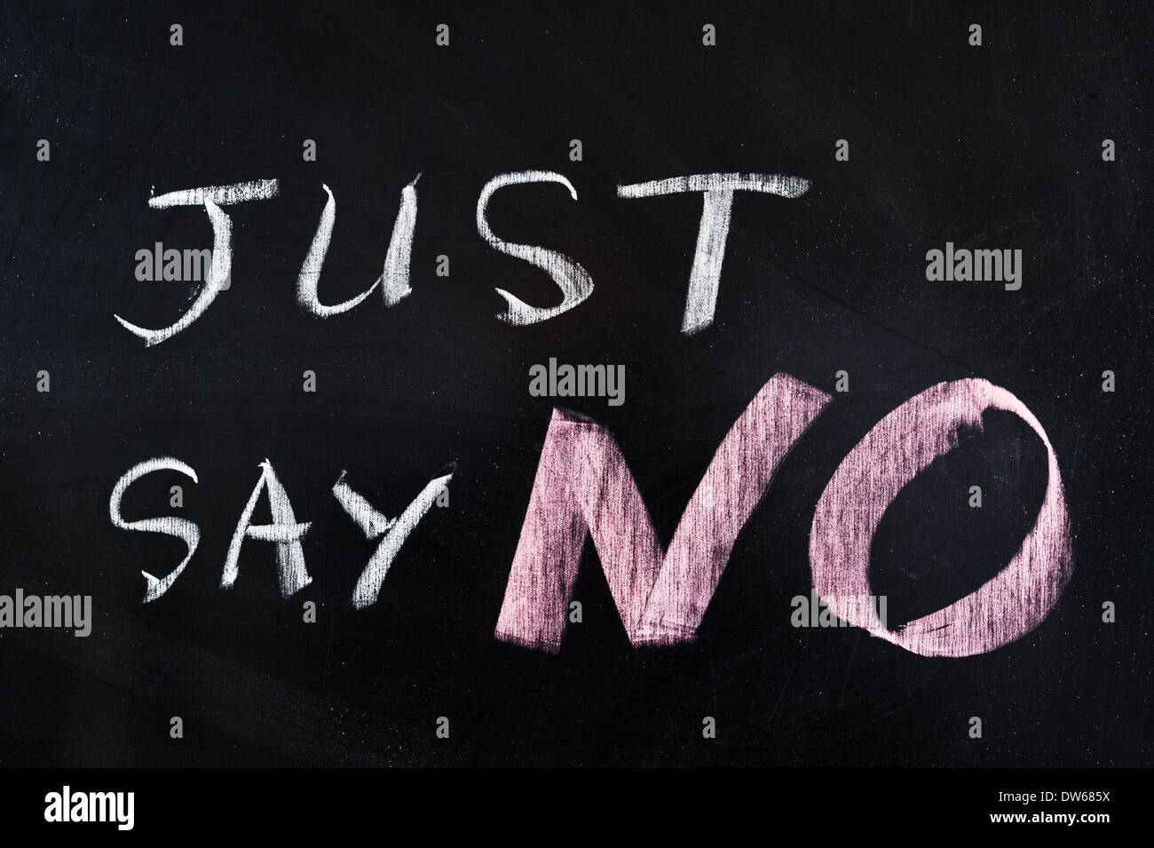 Just say NO words written on blackboard Stock Photo - Alamy