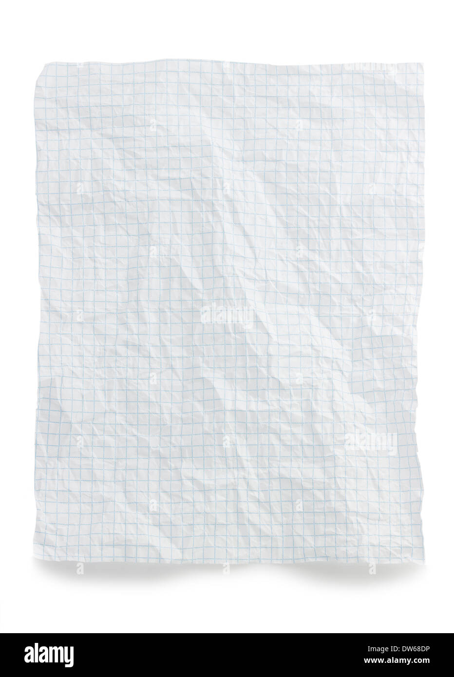 wrinkled note paper isolated on white background Stock Photo - Alamy