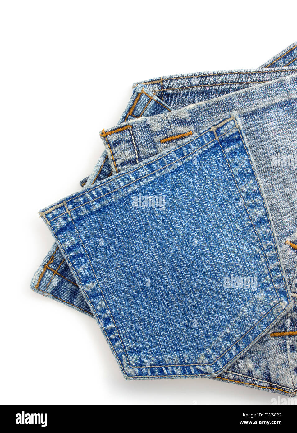 jeans blue pocket texture on white background Stock Photo - Alamy