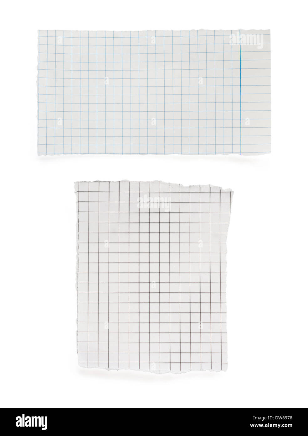 checked paper isolated on white background Stock Photo - Alamy