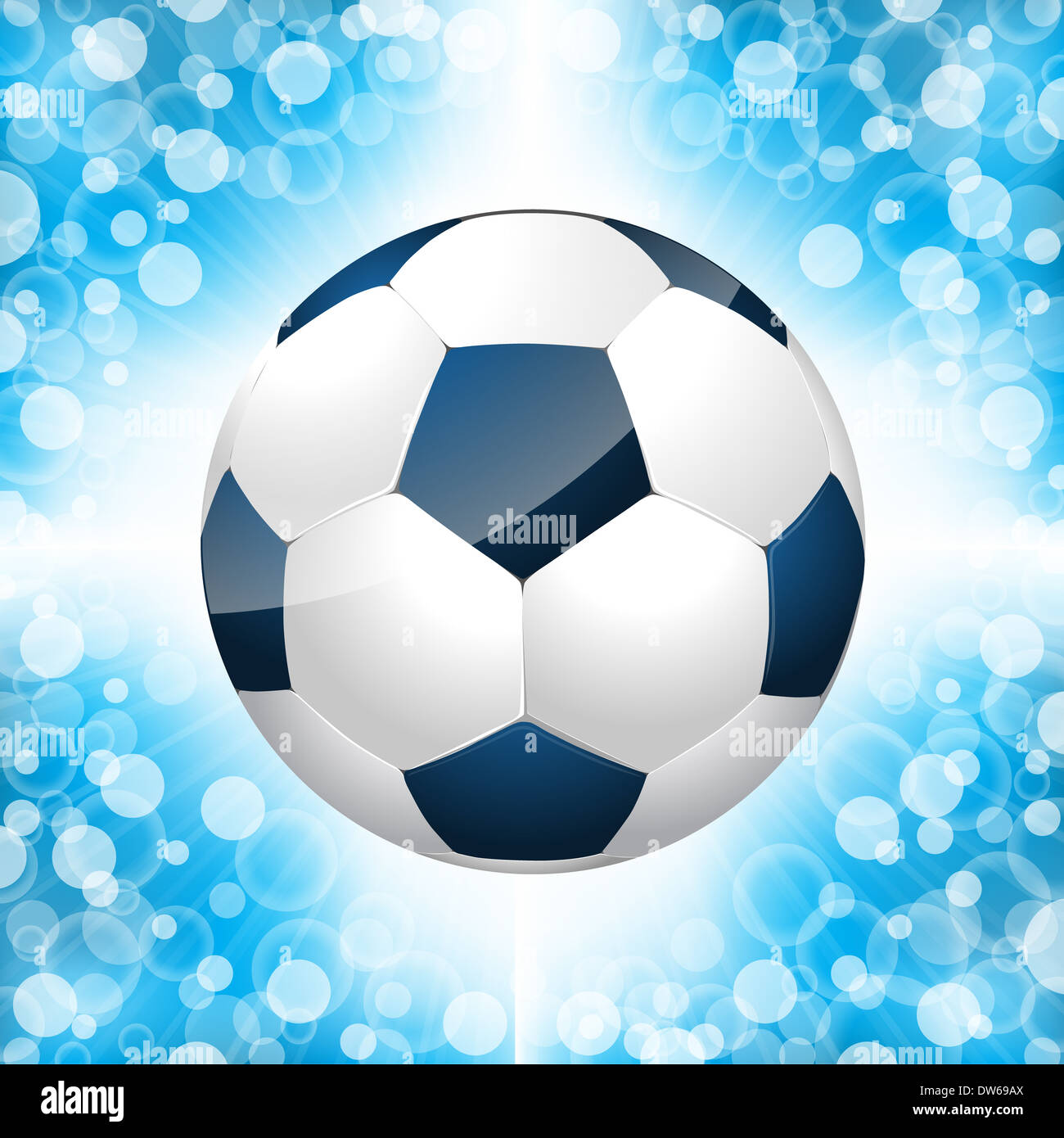 Soccer ball poster design with dotted blue background Stock Photo - Alamy