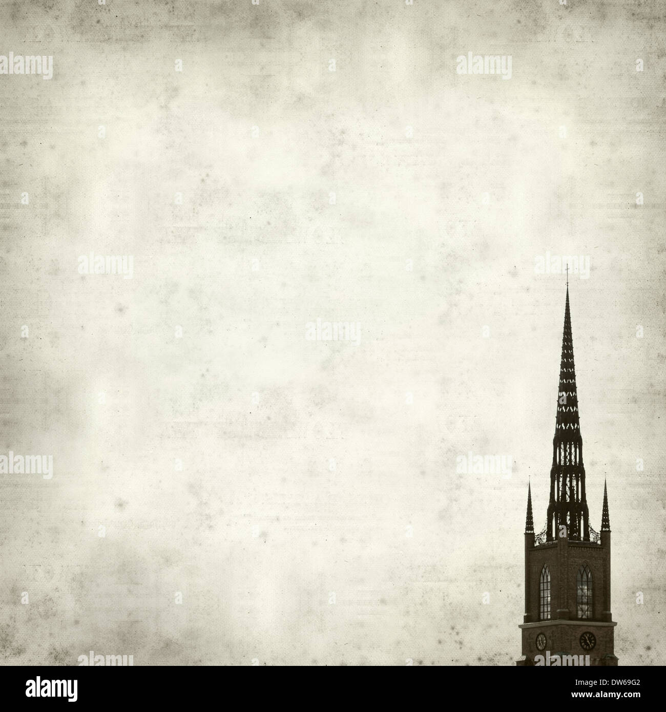 textured old paper background with Stockholm church Stock Photo - Alamy