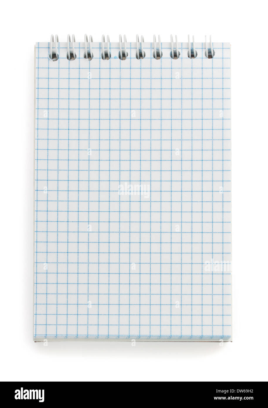 checked notebook isolated on white background Stock Photo - Alamy