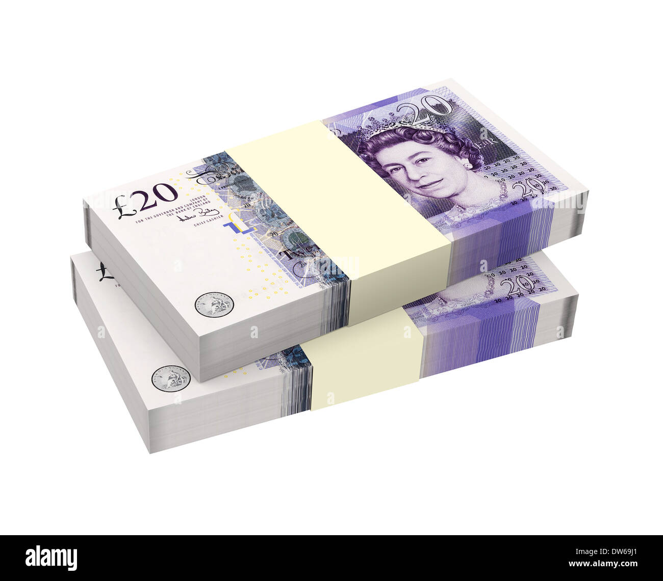 English money isolated on white background Stock Photo - Alamy
