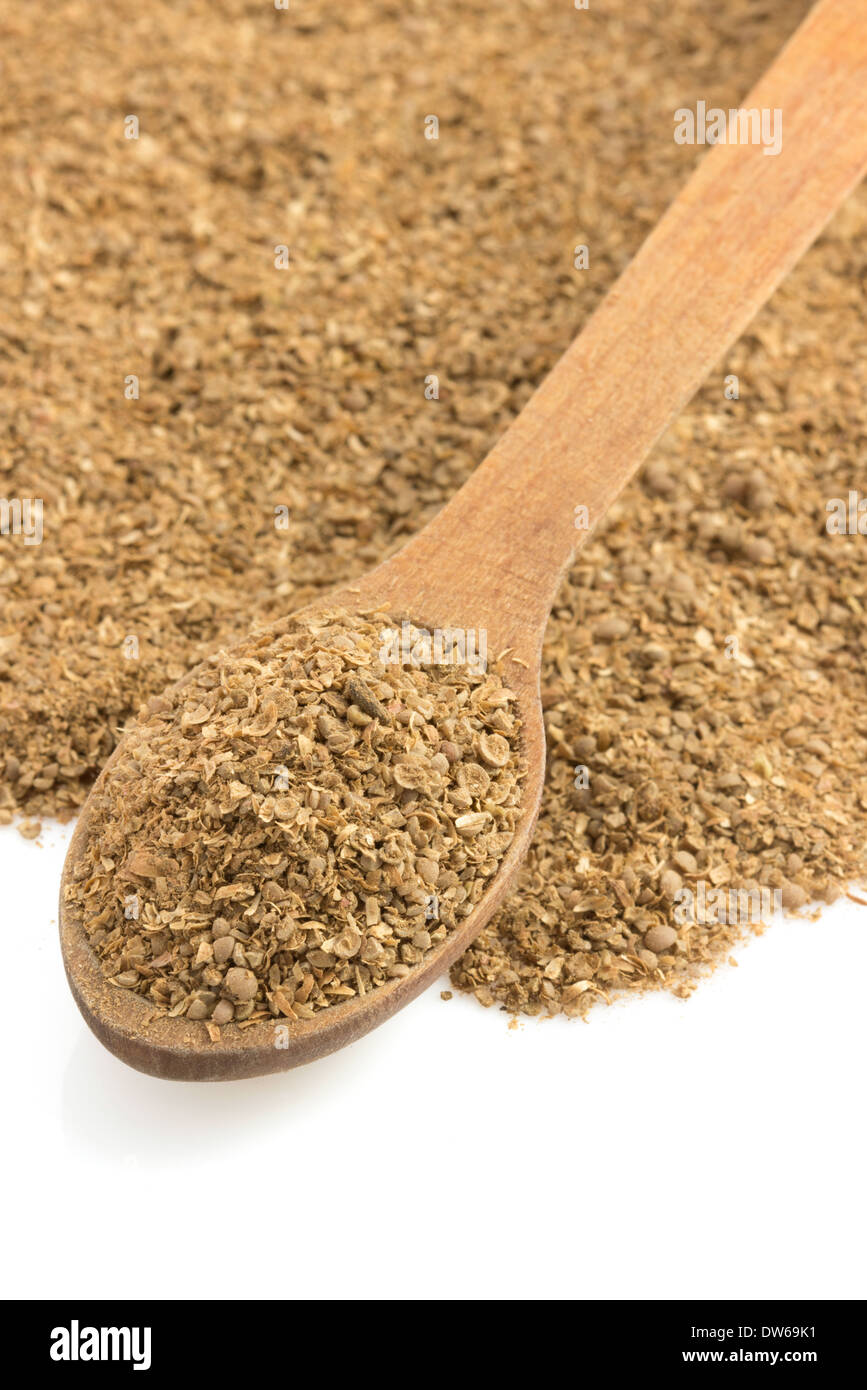 coriander powder and spoon isolated on white background Stock Photo - Alamy