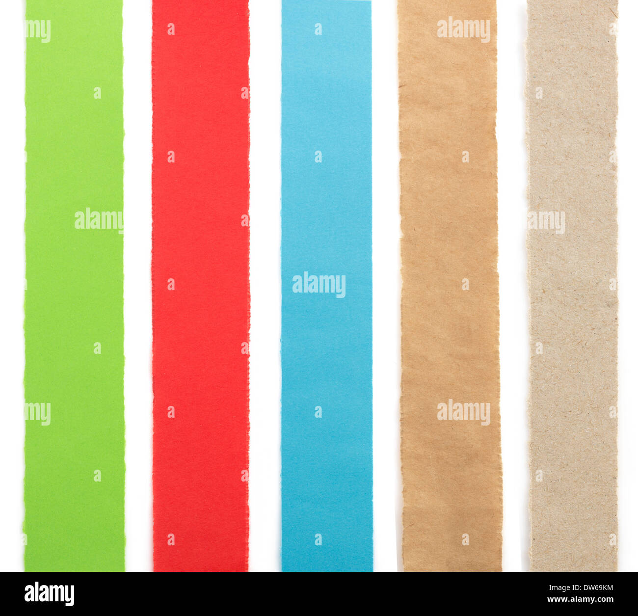 torn paper strips isolated on white background Stock Photo - Alamy