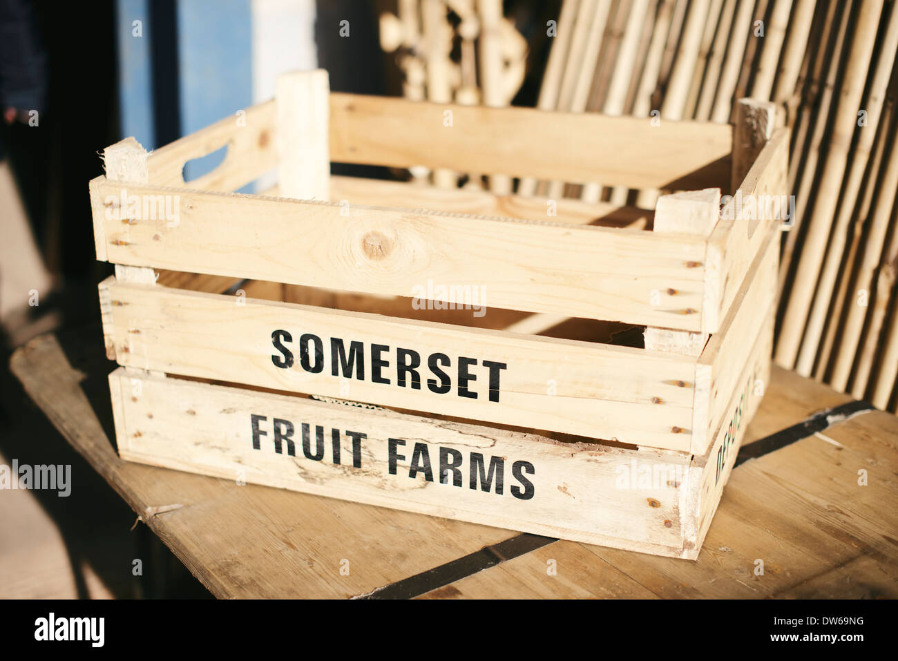 SOMERSET FRUIT FARMS BRITISH FRUIT BOXES Stock Photo - Alamy