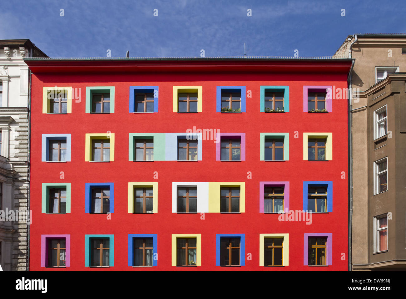 Multi colored house in Berlin Germany Stock Photo - Alamy