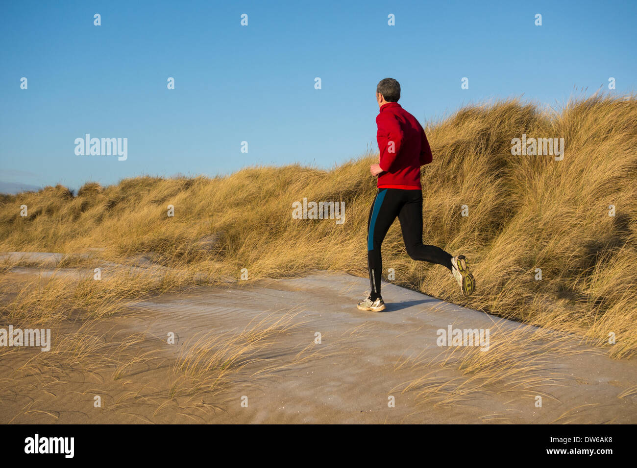 Athlete running on sand dunes hi-res stock photography and images - Alamy