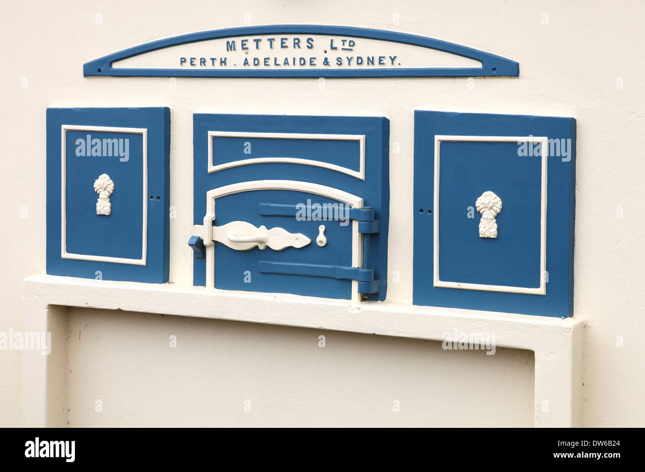 Metters stove outside Augusta bakery Stock Photo - Alamy