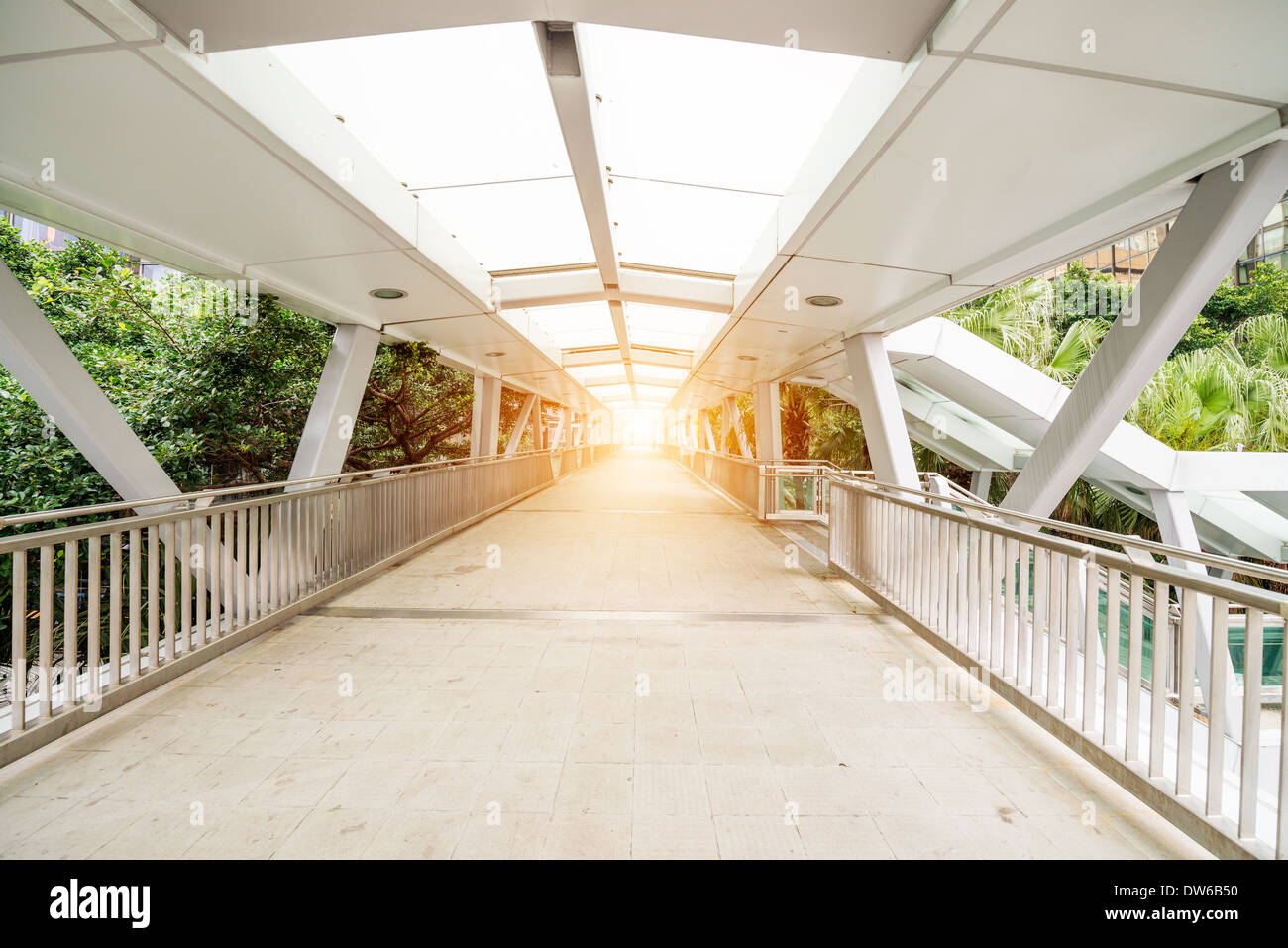 Footbridge in the modern city Stock Photo - Alamy