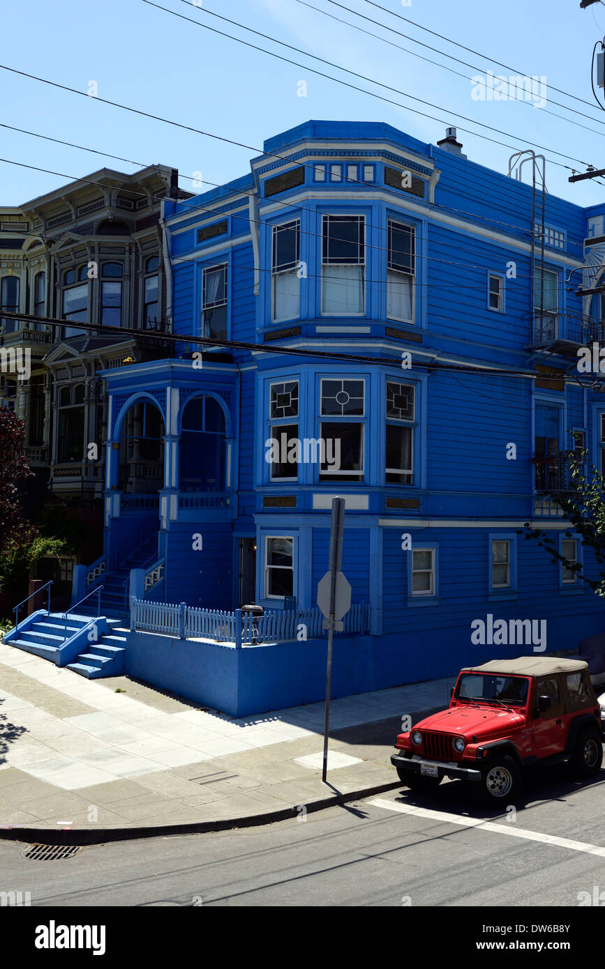 blue house painted lady ladies house houses housing architecture san ...