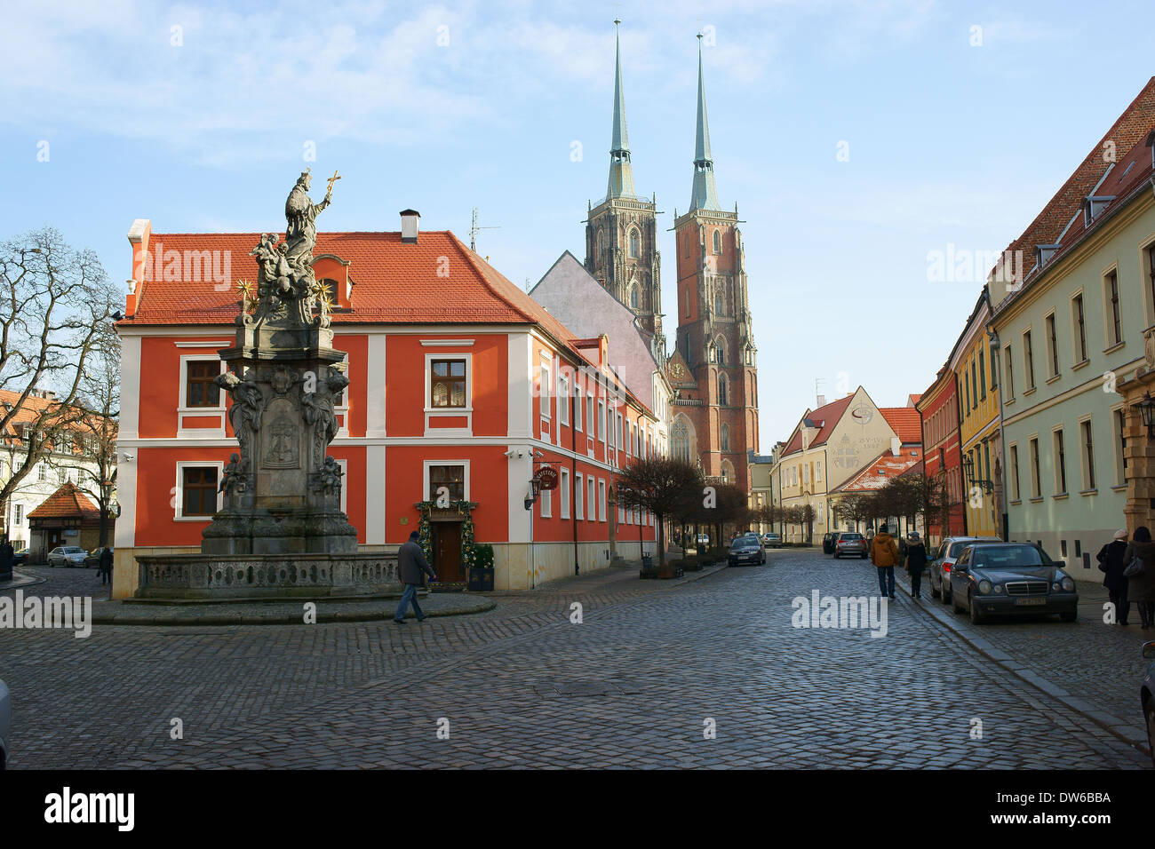 Katedralna street Ostrow Tumski Wroclaw Stock Photo - Alamy