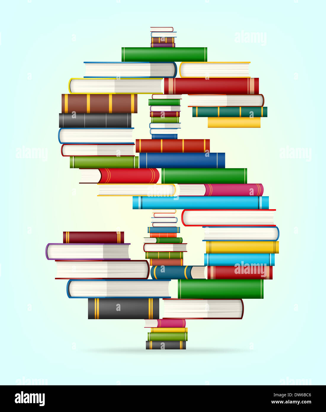 Dollar sign . Stacks of multi colored books vector illustration Stock ...