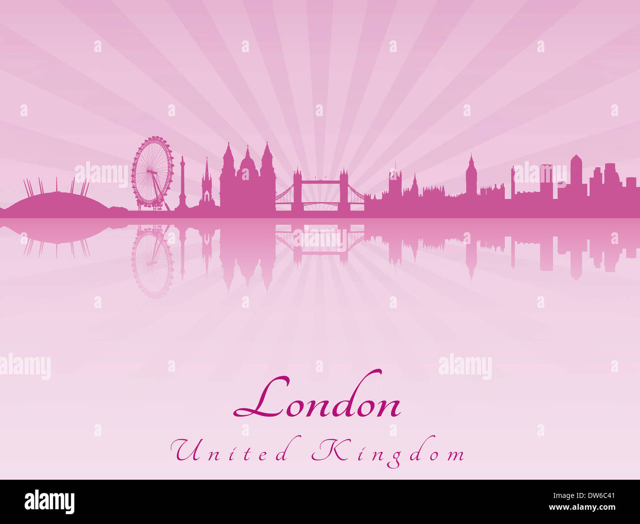 London skyline in purple radiant orchid Stock Photo - Alamy