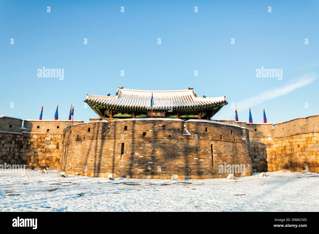 Hwaseong Fortress, a UNESCO World Heritage Site, in Suwon, South Korea ...