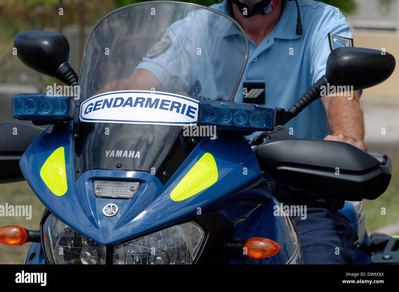 Detail of motorcycle, from departmental squadron of french police road ...