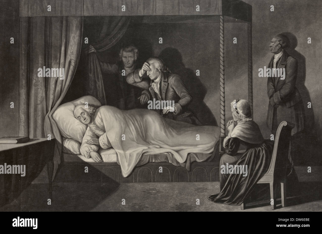 Last moments of George Washington - 1st President of the USA Stock ...