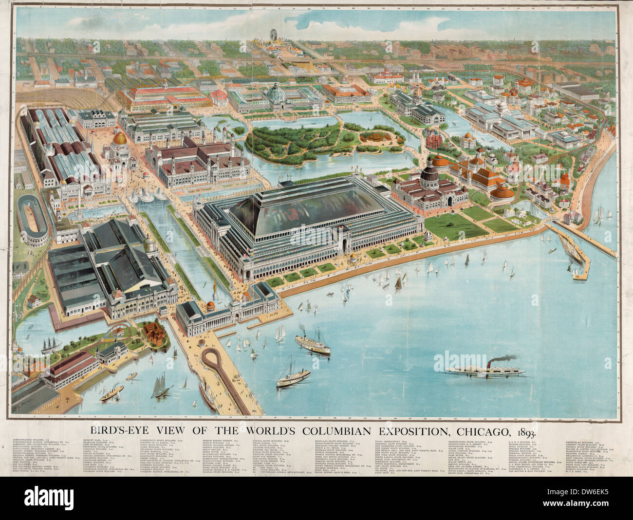 Bird's-eye view of the World's Columbian Exposition, Chicago, 1893 ...